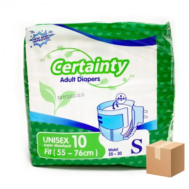 Certainty Unisex Adult Diaper Small - Bulk 10x10's (100)
