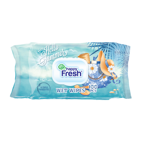 Hello Summer Happy Fresh Wet Wipes 100's - Single Pack